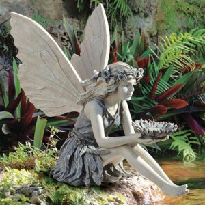 mbvbn outdoor garden fairy statue ornaments, angel sculpture realistic figurine decor, antique resin craft home table decorations lawn yard art porch patio housewarming garden