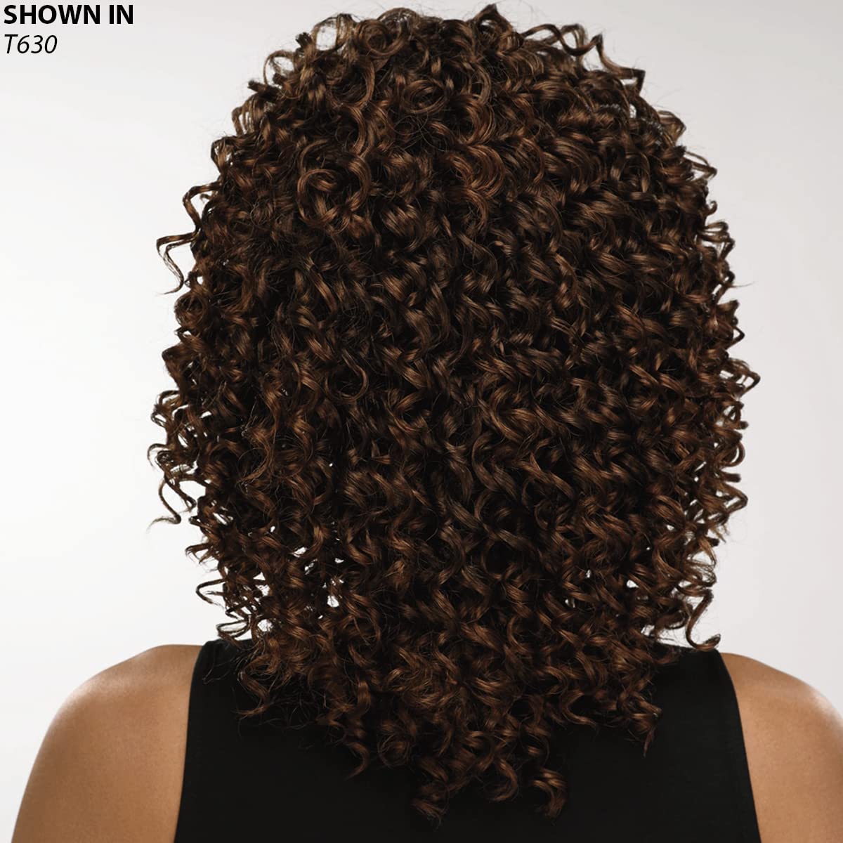 Especially Yours Curly Headband Wig Shoulder-Length Layers of Natural Spiral Curls with Full, Bouncy Volume, Comfy Stretch Band/Runway Shades of Black and Brown