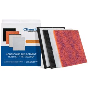 Climestar Honeycomb Filter Kit Compatible Replacement for SPA-700A SPA-780A Air Purifiers - Pet (Set of 4 Filters)