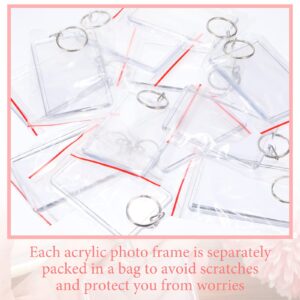 Yaomiao Acrylic Photo Frame Keychain Holder Photo Picture Insert Blank Keyring for DIY Craft(2 x 3 Inch,15 Pieces)