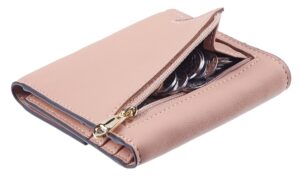 travelambo rfid blocking small mini compact wallet coin pouch holder trifold credit card holder pocket purse for women