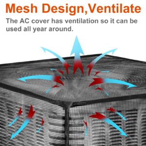 TRELC Outdoor Air Conditioner Cover, Mesh Air Conditioner Cover for Outside Units, All Seasons AC Unit Cover AC Mesh Cover Protect from Clogging - Cottonwood, Leaves, Weeds (31.5" x 31.5" x 35.4")