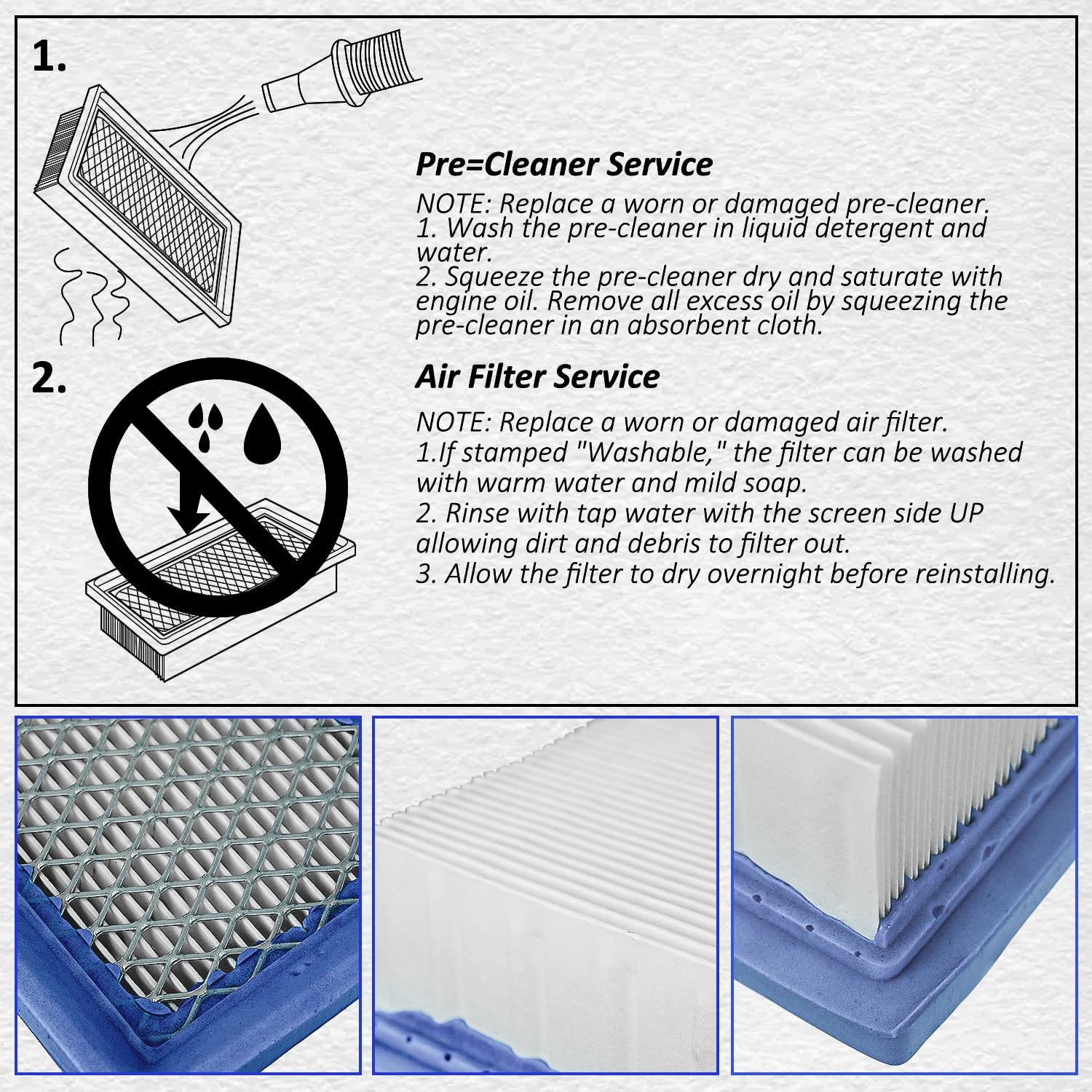 HASME Air Filter Cartridge Replacements for BRIGGS STRATTON 496077 691643 Generac 0691643 1691643 691643 John Deere AM34093 Fits for Briggs Stratton 176400 19B400 19E400 19F400 19G700