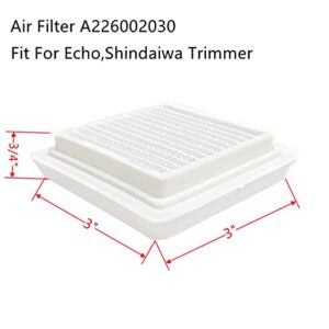 Arpisziv Air Filter A226002030 Fit For Echo SRM2620 SRM3020 C262 C302 EB262 HCA-2620 Shindaiwa AH262 T302 Lawn Mower(4 Pack)