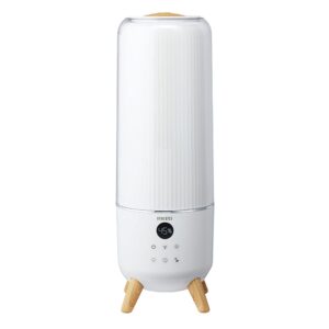 homedics ultrasonic humidifier - large deluxe air humidifiers for bedroom, plants, office - top-fill 1.47-gallon tank, cool mist, essential oil pads and built-in timer, 3 speed settings, white