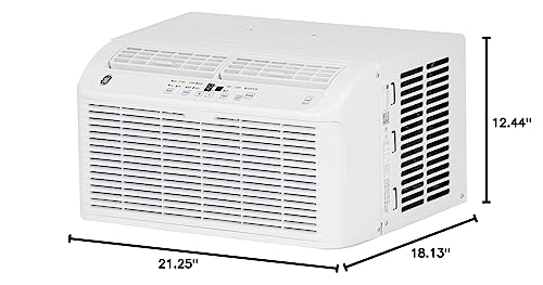 GE 6,200 BTU Ultra Quiet Window Air Conditioner for Small Rooms and Bedrooms, Control Using Remote, 6K Window AC Unit, Easy Install with Included Kit, White