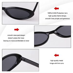 VIA LEECA Retro 90s Oval Sunglasses Women Trendy Small Fashion Tinted Narrow Sun Glasses UV400 Protection for Driving Party Gift Brown Tortoise Aesthetic Accessories