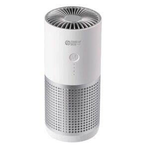 stand up desk store portable usb car cupholder hepa air purifier with replaceable filter (white)