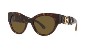 versace woman sunglasses havana frame, dark brown lenses, 52mm