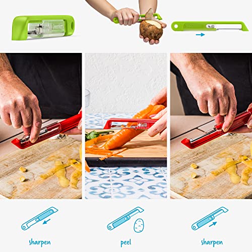 Dreamfarm Sharple Self-Sharpening Vegetable & Food Vertical Speed-Peeler - Green