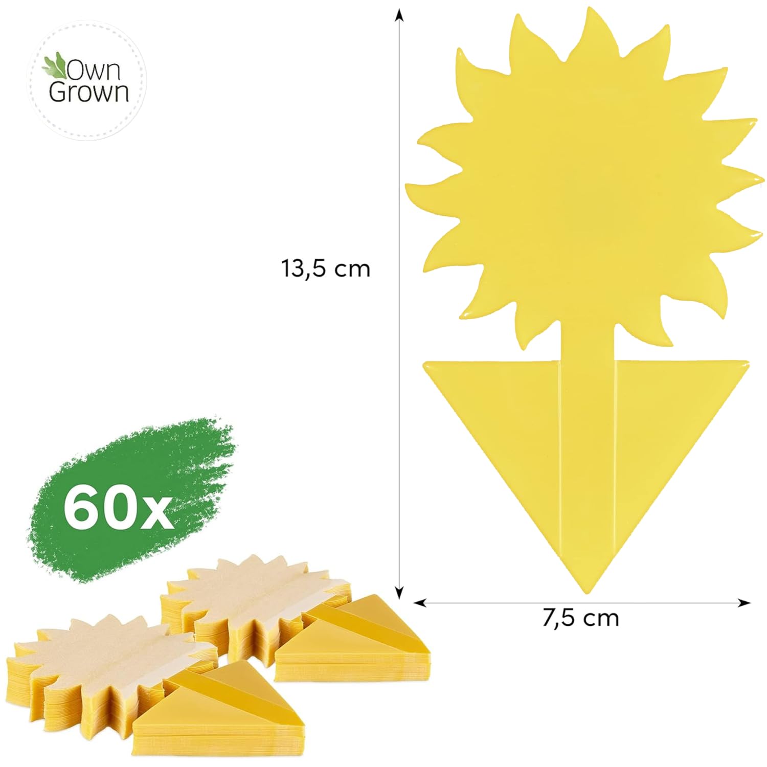 Yellow Sticky Traps for Gnats: 60x Sticky Fly Traps for Indoors – Gnat Traps for House Indoor Plants – Fruit Fly Trap OwnGrown