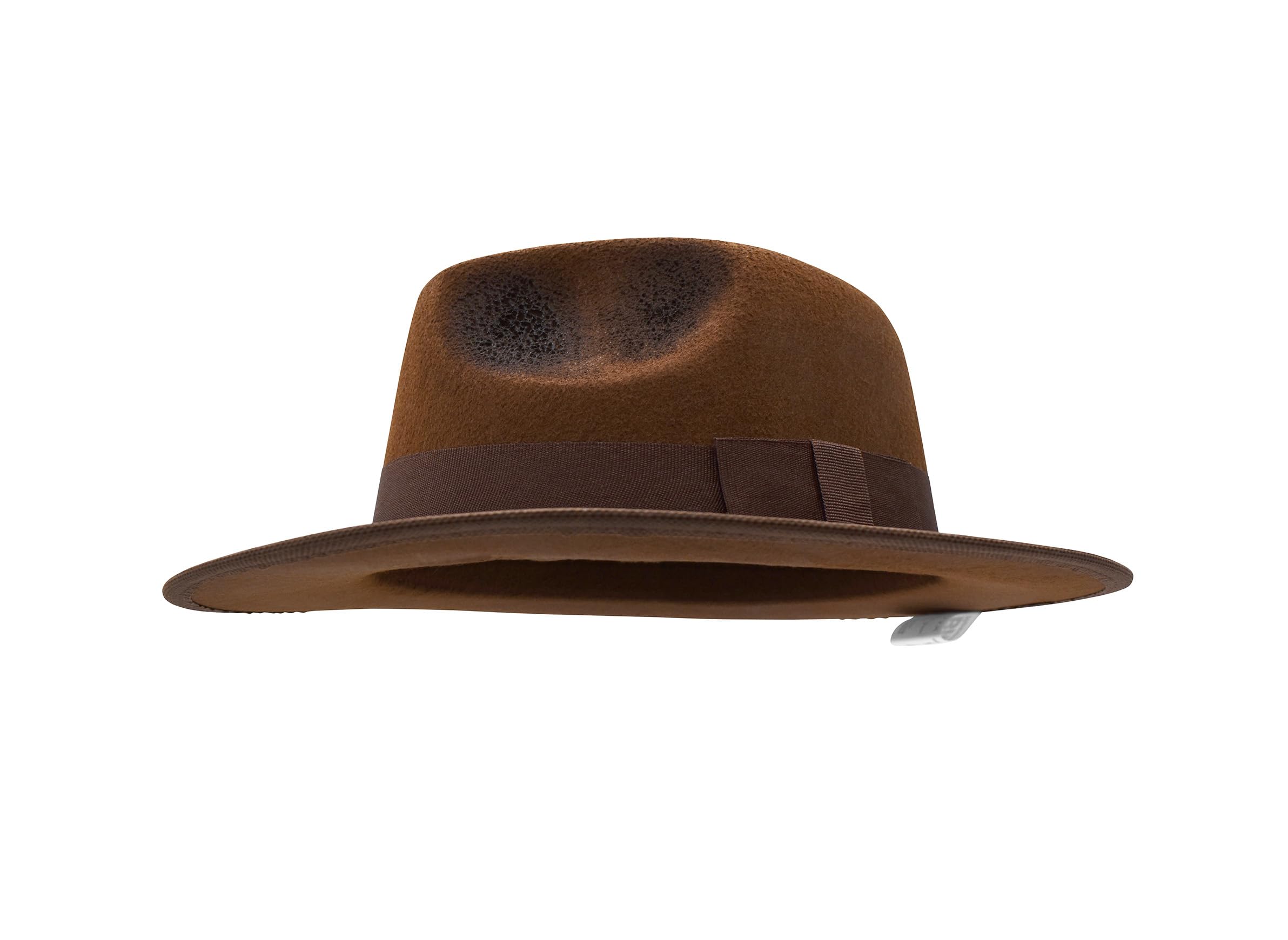 Nicky Bigs Novelties Tattered Burned Brown Fedora Hat - Scary Nightmare Creeper Hats - Cosplay Halloween Costume Accessory, Brown, Large