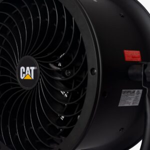 CAT by CATERPILLAR HVD-14AC - 14" High-velocity Drum Air Circulator Fan with 360-degree Pivoting Head, and Dual Ball Bearing 4-speed Motor, BLACK