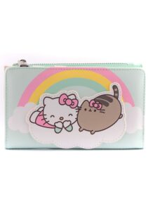 loungefly x pusheen hello kitty cloud lounging flap wallet - fashion kawaii cute wallets