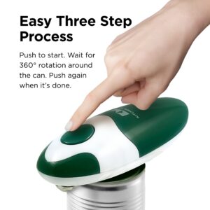 Kitchen Mama Auto 2.0 Electric Can Opener: Refined Blade Opens Almost Any Cans - Automatic, Hands Free, Smooth Edge, Food-Safe, Battery Operated, YES YOU CAN (Alpine Green)