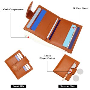 GEEAD Small Wallets for Women Slim Bifold Credit Card Holder Minimalist Zipper Coin Pocket