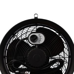 CAT by CATERPILLAR HVD-14AC - 14" High-velocity Drum Air Circulator Fan with 360-degree Pivoting Head, and Dual Ball Bearing 4-speed Motor, BLACK