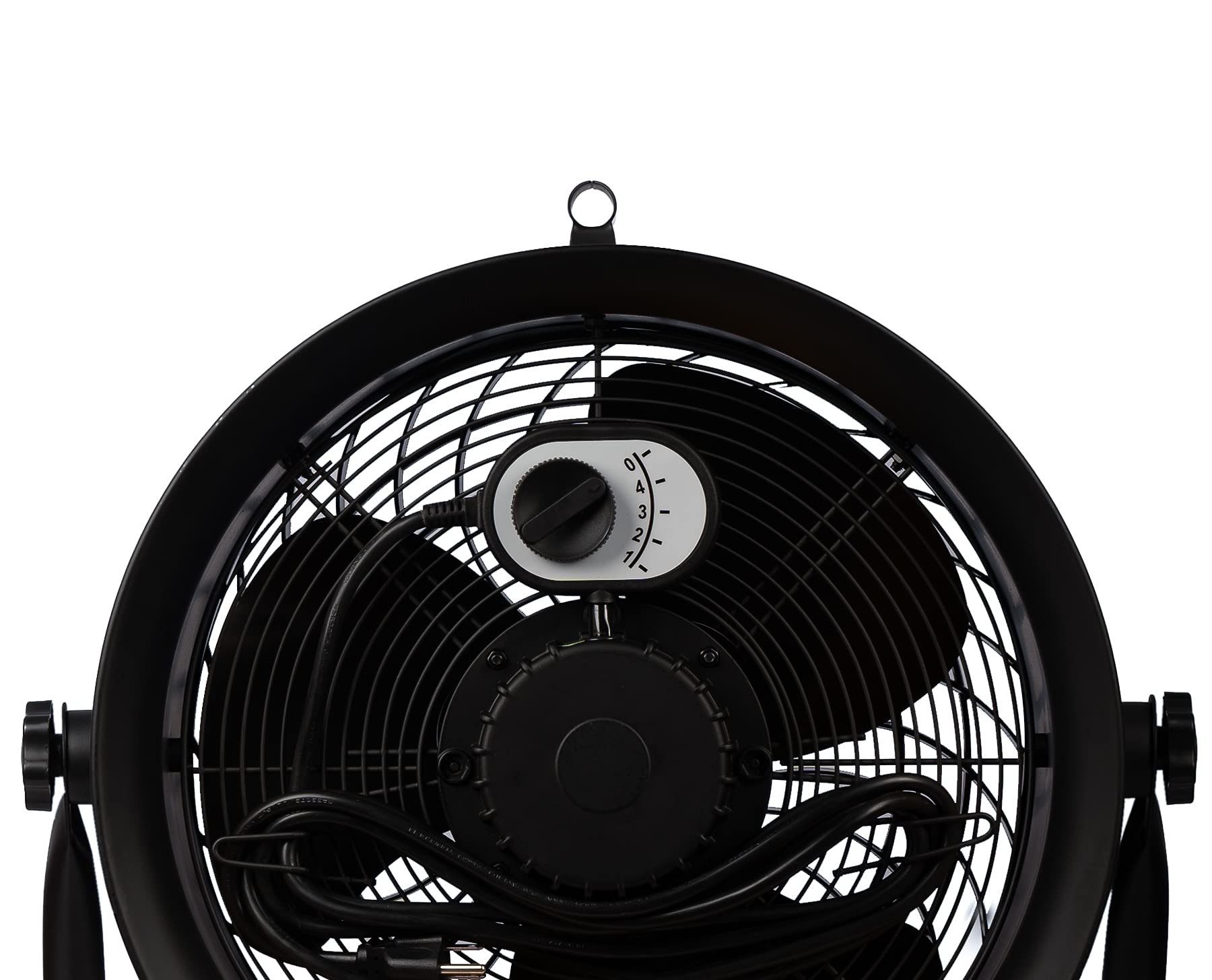 CAT by CATERPILLAR HVD-14AC - 14" High-velocity Drum Air Circulator Fan with 360-degree Pivoting Head, and Dual Ball Bearing 4-speed Motor, BLACK