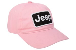 jeep premium chino twill unstructured embroidered patch hat for women | cap for girls pink