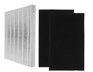 merchandise mecca replacement hepa filter for oreck airinstinct 75, 100, 108, 150, 200 - includes one hepa filter and 2 carbon odor absorbers - replaces part n. 3yrhpk1