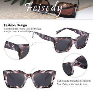 FEISEDY Classic Women Sunglasses Fashion Thick Square Frame UV400 B2471