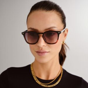 Le Specs Women's No Biggie Sunglasses, Black/Tortoise, One Size