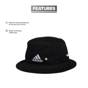 adidas Women's Essentials Plus Bucket Hat, Black/White, One Size