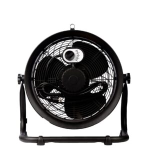 CAT by CATERPILLAR HVD-14AC - 14" High-velocity Drum Air Circulator Fan with 360-degree Pivoting Head, and Dual Ball Bearing 4-speed Motor, BLACK