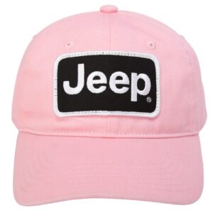 Jeep Premium Chino Twill Unstructured Embroidered Patch Hat for Women | Cap for Girls Pink