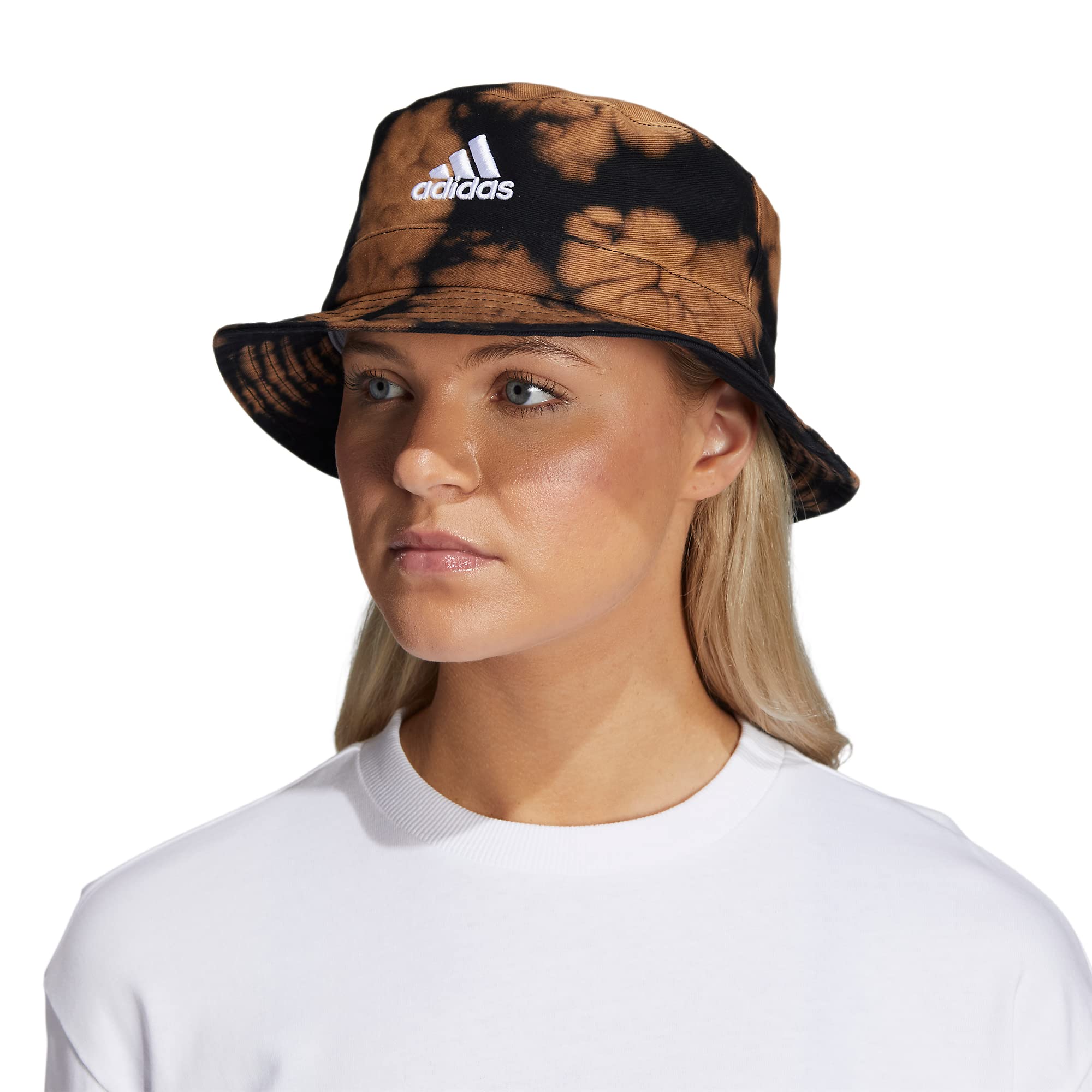 adidas Women's Color Wash Bucket Hat, Black/White/Reverse Dye, One Size