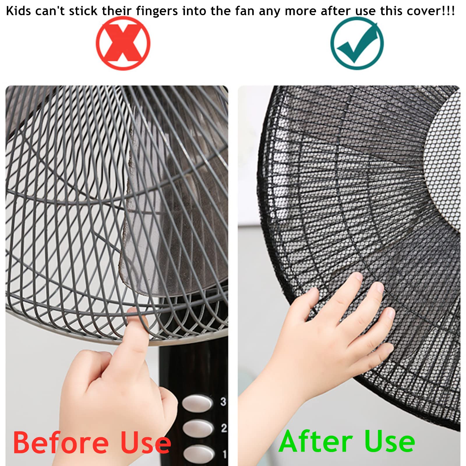 20 Inch Fan Cover, 2 PACK 20" Pedestal Fan Dust Cover for Kids Children Finger Protection,Fan Mesh Cover for 20 in Stand Up Round Fan for Home Office Shop Playground,Washable,Reusable