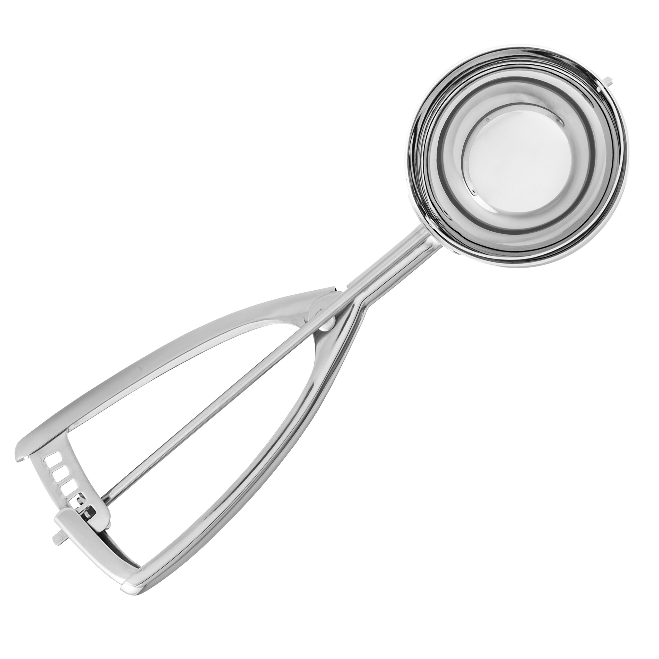 Jenaluca Jumbo Ice Cream Scoop - Cupcake Scoop and Muffin Scoop - Jumbo sized 18/8 Stainless Steel - #8 - ½ cup ice cream batter and portion scooper