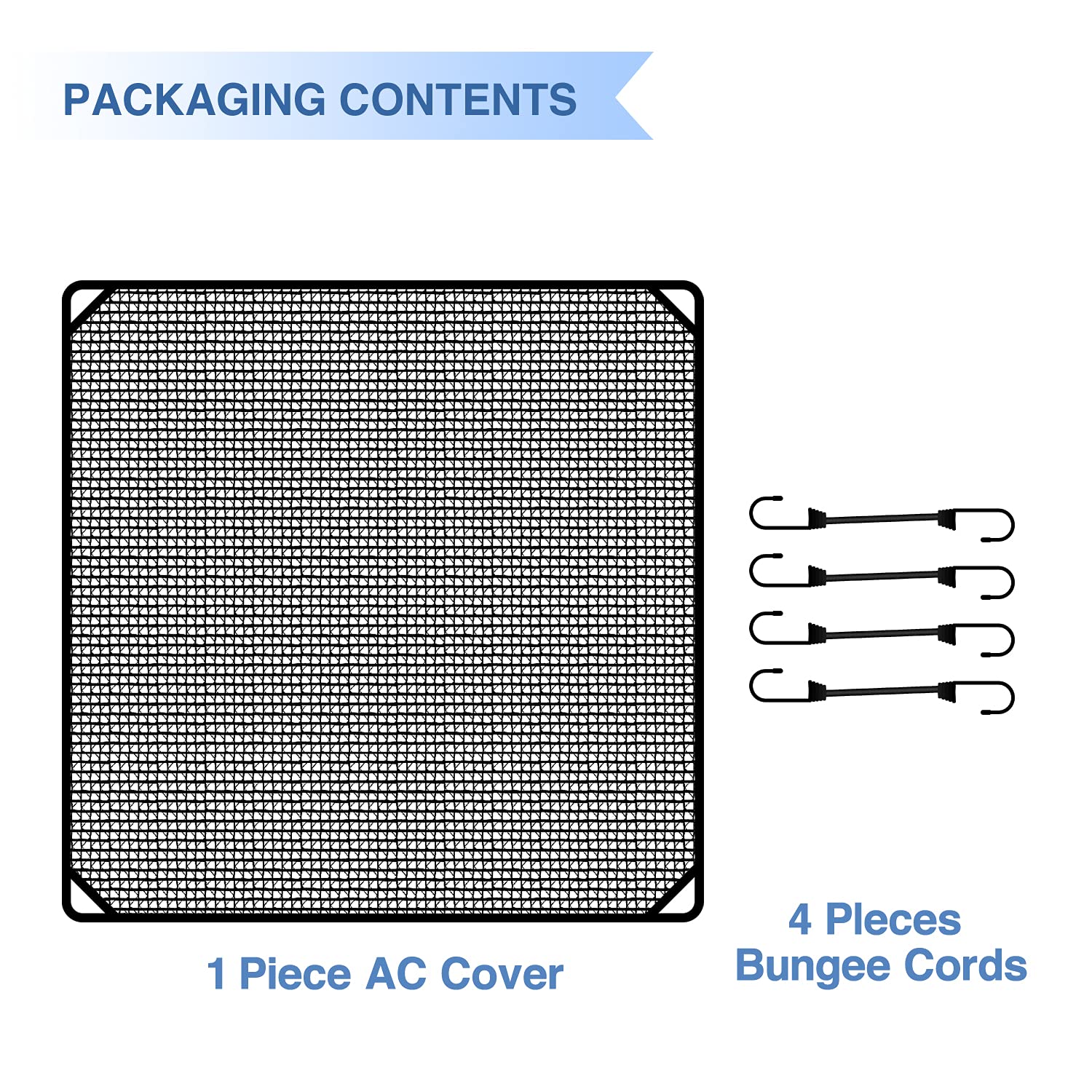 E&K 32"x32" Outdoor AC Unit Cover Air Conditioner Compressor Mesh Top Cover for Outside with Bungee Cords Protect from Leaf Dust and Debris