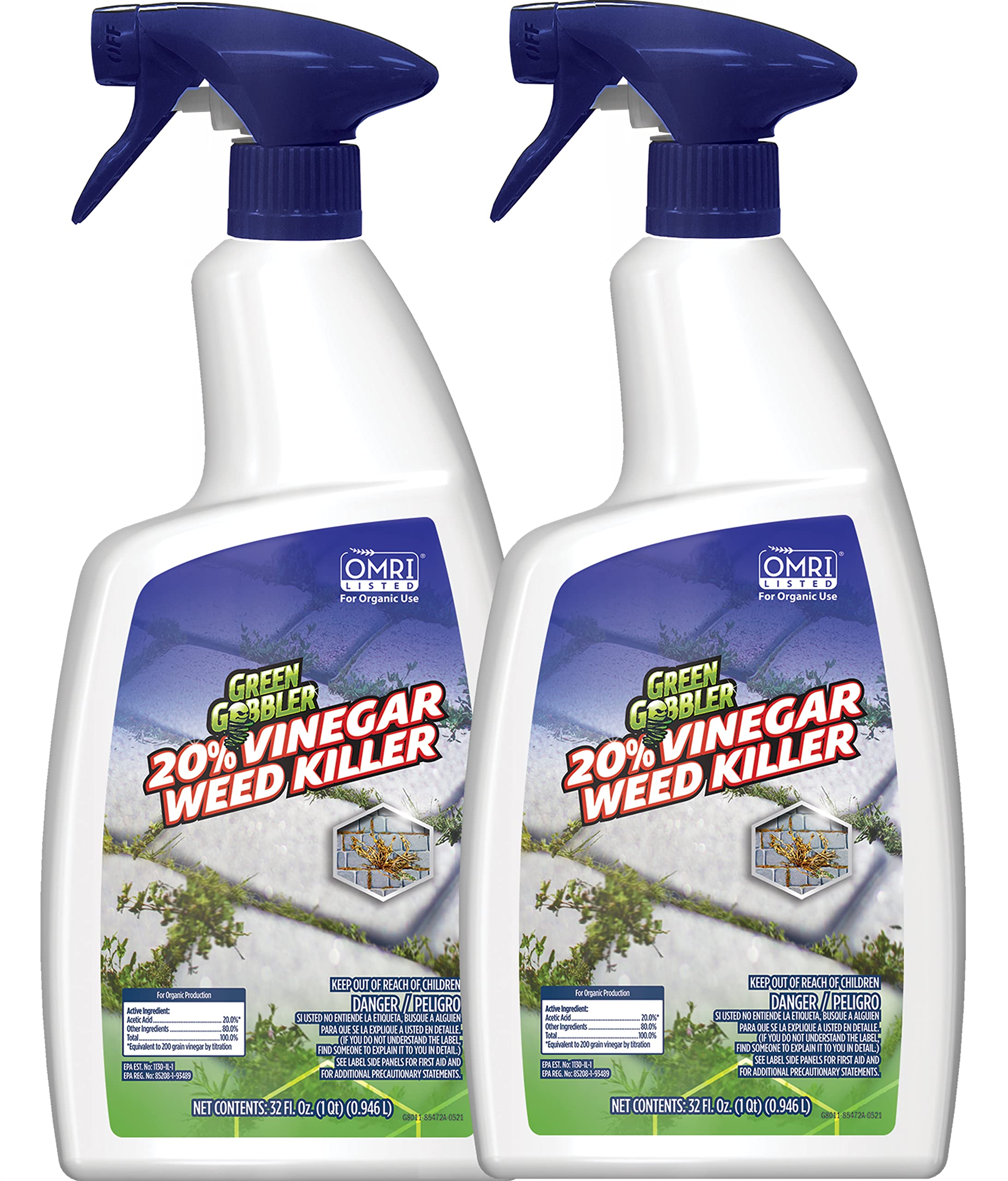 Green Gobbler 20% Vinegar Weed & Grass Killer | Natural and Organic | Concentrated | 32 fl. oz. Spray | Glyphosate Free Herbicide