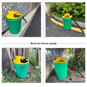 Upgraded 5 Gallon Bucket Lid, Bucket Lid Mouse Trap Trapdoor Style, Indoor and Outdoor, Reusable 5 Gallon Bucket Lid, No Bucket (Yellow)