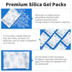 Silica Gel Packs - 80Pcs 20Gram Moisture Absorbers, Premium Transparent Desiccant for Storage, Silica Gel Desiccant Packets Food Safe for Moisture