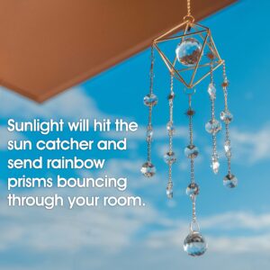 Decozion Sun Catchers with Crystals - Reflect Sunlight & Cast Rainbow Prisms Everywhere - Hanging Crystal Suncatcher for Window - Crystal Sun Catchers Indoor Window - Hanging Crystals for Decoration