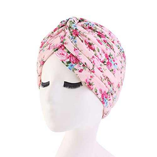 beauty YFJH Women's Cotton Turban Head Wrap Cancer Chemo Beanies Cap Headwear Cap Bonnet Hair Loss Hat (Leopard/Pink/Beige/Light Green)