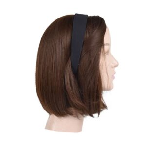 Dulier Black 1 Inch Satin Hard Headband Solid Hair band for Women and Girls