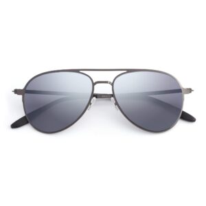 Foster Grant unisex adult Colin Super Flat Sunglasses Sunglasses, Dark Gunmetal, 55mm US