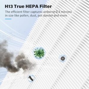 CFKREYA True HEPA Air Filter Compatible with Fellowes AeraMax 290/300/DX95 Purifiers and HF-300/AP-300PH, Part# 9287201