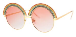 a.j. morgan eyewear unisex adult rainbow - sunglasses sunglasses, gold/pink, 55 us