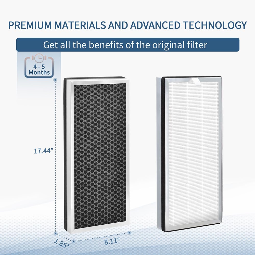 Zouhwaso 40 Filter Compatible with MA Series 40 Air Cleaner pur-ifier, 3-in-1 Composite Filtration with H13 HEPA Filter, Fine Pre-Filter and Efficient acti-vated car-bon Filter, Pack of 2