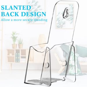 Yookeer 20 Pieces Acrylic Brochure Holder Stand 4 x 7.9 Inches Rack Card Holder Stand Clear Literature Holder Plastic Flyer Display Stand Trifold Brochure Holder for Vendors, Brochure, Pamphlet