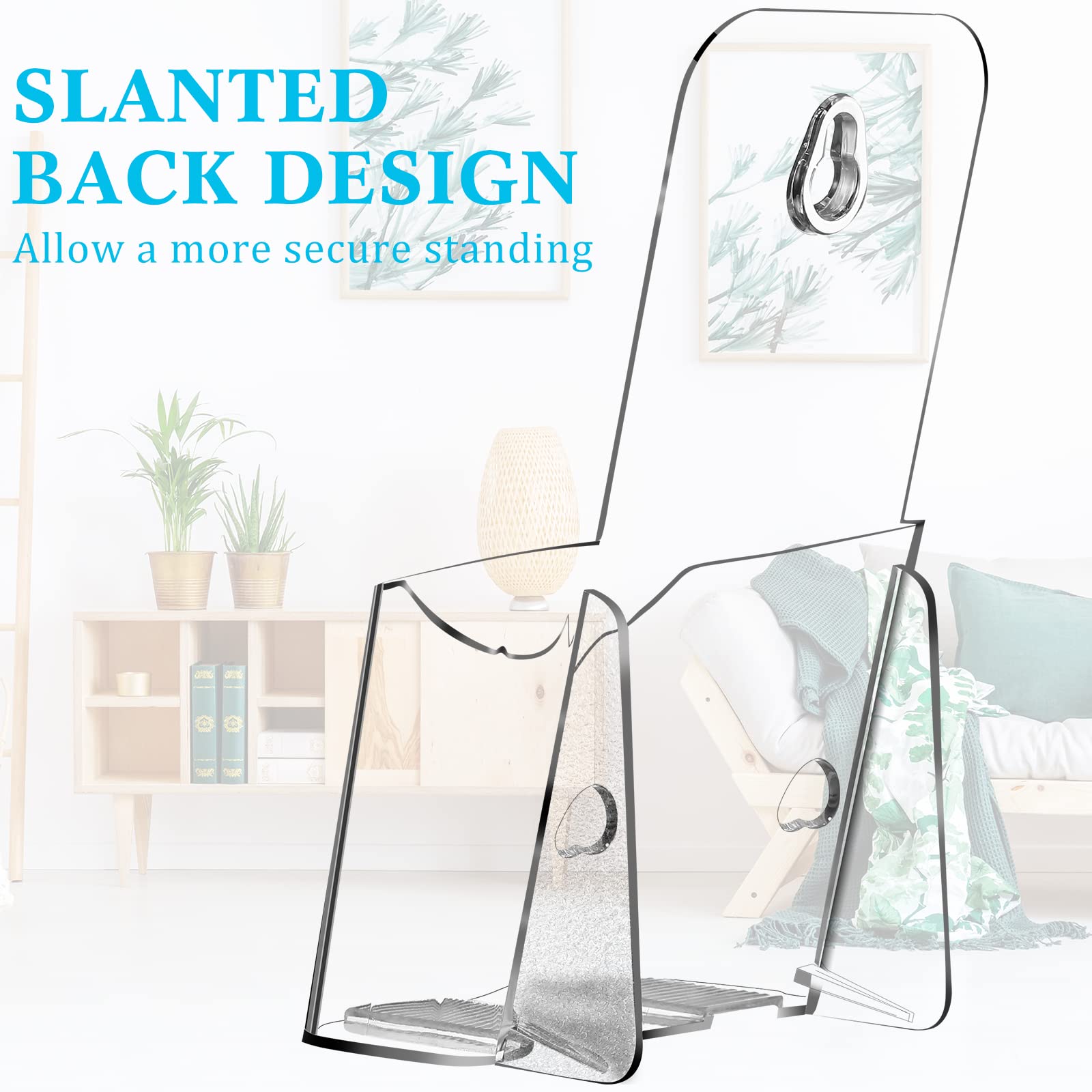 Yookeer 20 Pieces Acrylic Brochure Holder Stand 4 x 7.9 Inches Rack Card Holder Stand Clear Literature Holder Plastic Flyer Display Stand Trifold Brochure Holder for Vendors, Brochure, Pamphlet