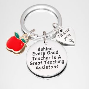 Kivosliviz Teacher Assistant Gifts Keychain for Women Men Merch Teaching Assistant Appreciation Key Chain Keyring Jewelry Great Best Teacher Aide Teacher Assistant Keychain