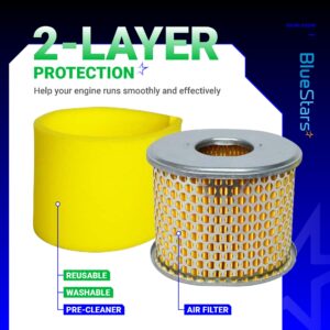 BlueStars AFZE30 GX390 GX340 Air Filter Replacement Part - Exact Fit For Honda GX340 GX390 GX 390 GX 340 11HP 13HP Engines - Replaces 17210-ZE3-505 17210-ZE3-010 Air Filter - PACK OF 4