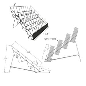 FixtureDisplays® 4-Tiered Greeting Card Rack, Card Display, 18" Wire Rack for Tabletop Use, 2.5" Open Shelves, with Header - Black 119362-Greeting Card-NF-1D