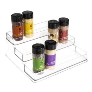 simplemade 3-tier spice rack organizer - versatile storage shelf for kitchen, bathroom, bedroom & office, set of 1, clear