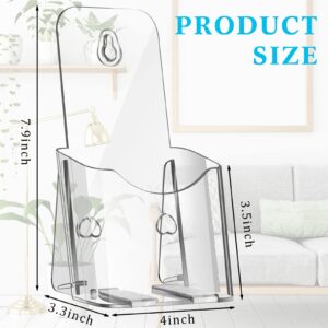 Yookeer 20 Pieces Acrylic Brochure Holder Stand 4 x 7.9 Inches Rack Card Holder Stand Clear Literature Holder Plastic Flyer Display Stand Trifold Brochure Holder for Vendors, Brochure, Pamphlet